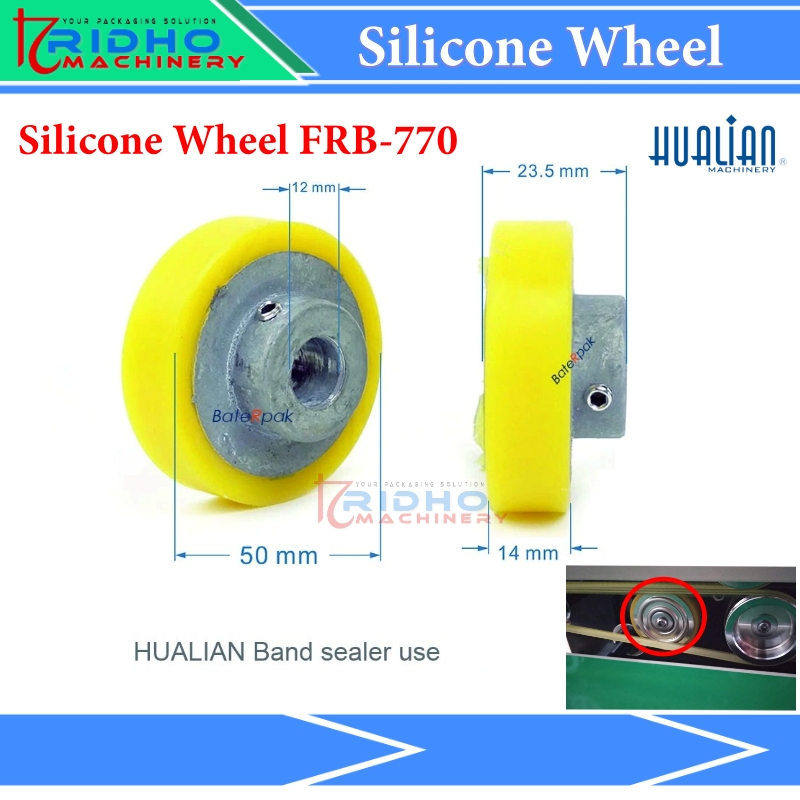 Jual Silicone wheel frb-770 roda roll karet kuning continuous band ...