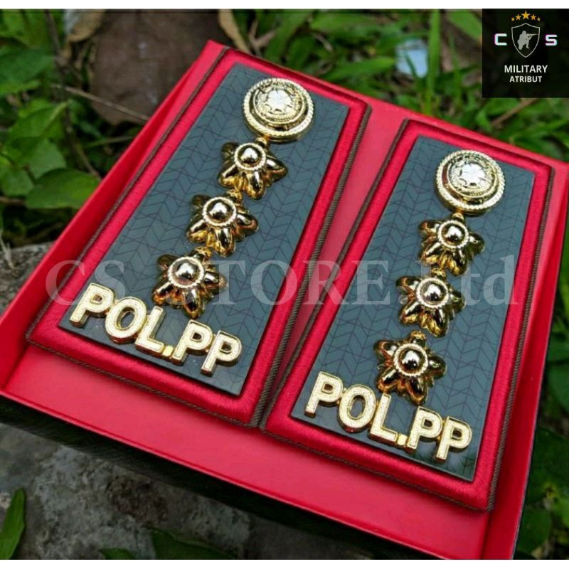 Jual pangkat polpp gol 4b Lis merah full bahan mika glossy premium ...