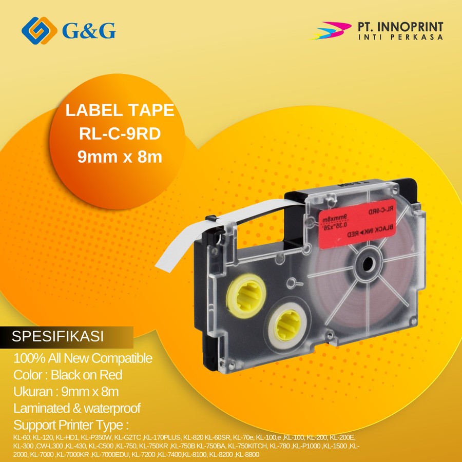 Jual Refill pita EZ label tape untuk casio 9 mm G&G | Shopee Indonesia