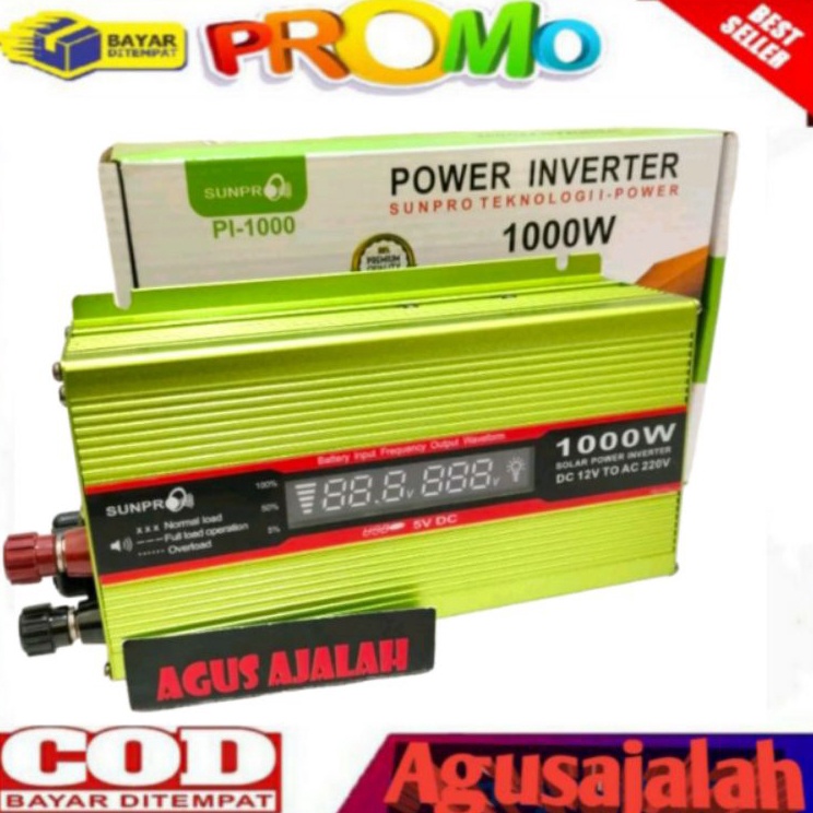 Jual Harga Diskon cod Power inverter 1wat sunpro DC to AC perubah arus ...