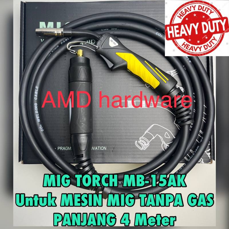 Jual Tang Las MIG TORCH MB15AK 4 meter MB 15AK EURO Connector Stang utk Mesin Las daiden ...