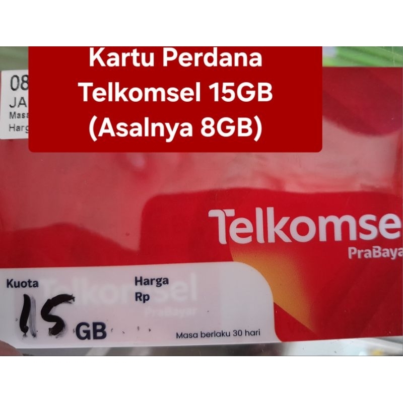 Jual Kartu perdana Telkomsel 15GB Jawa Bali Telkomsel Internet Max 15GB ...