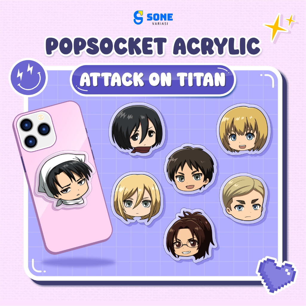 Jual Popsocket Aklirik Attack On Titan Untuk Aksesoris Phone Holder ...