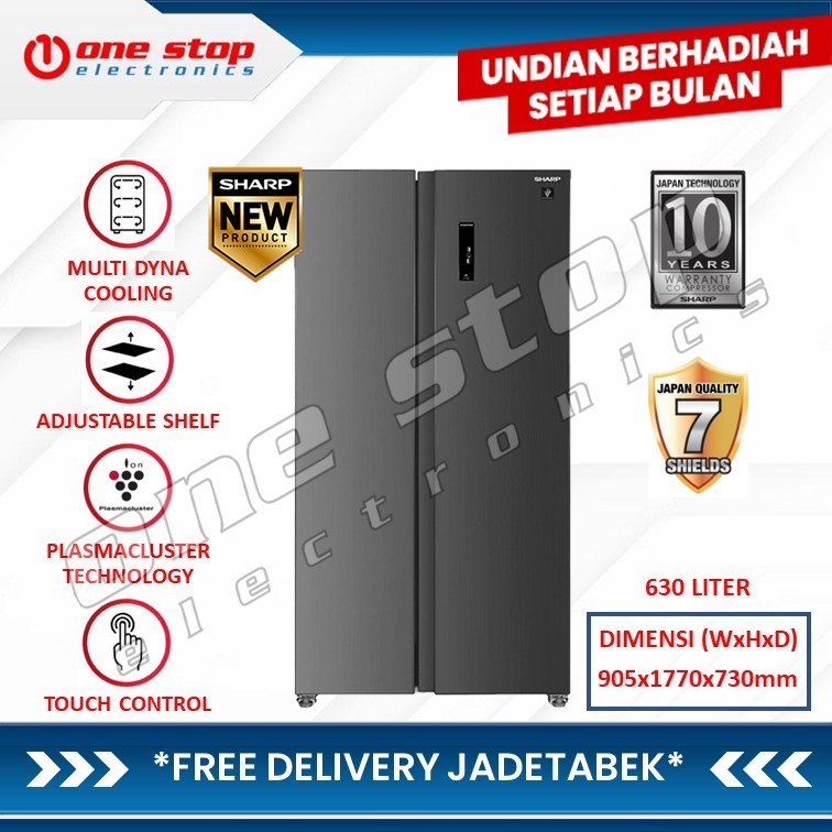 Jual SHARP SJ-IS70PMA-DS Kulkas Side By Side Inverter Plasmacluster ...