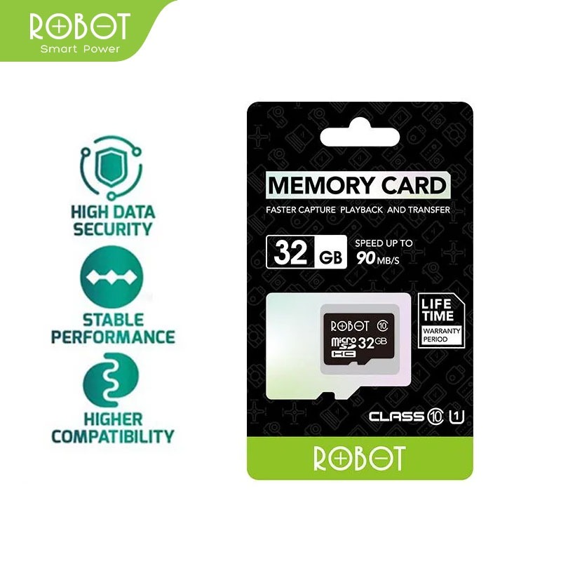 Jual Kartu Memori Micro SD Card Robot 32 GB Class 10 High Speed ...