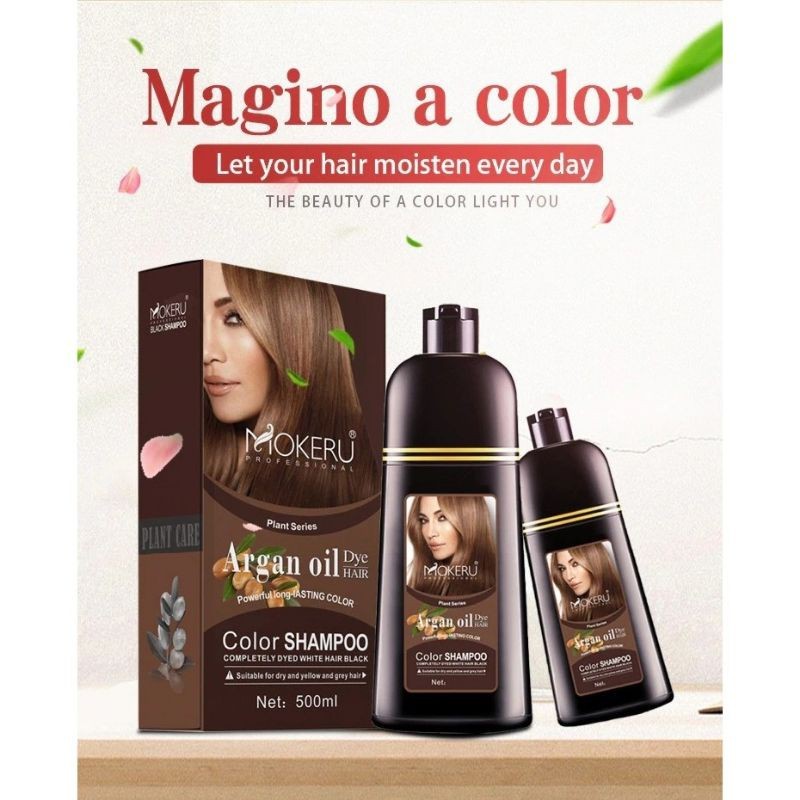 Jual INSTING LION MOKERU Argan Oil Dye Hair Shampoo Pewarna Rambut ...
