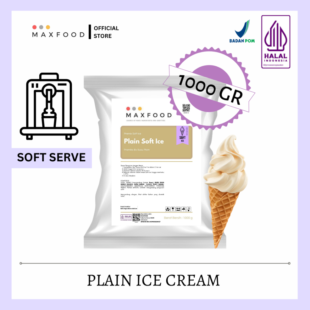 Jual PLAIN SOFT SERVE ICE CREAM / ES KRIM RASA PLAIN 1 KG | Shopee ...