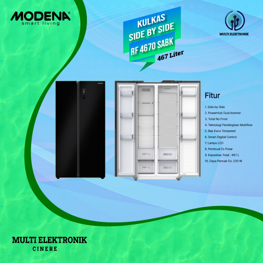 Jual Kulkas Side by Side 467 Liter MODENA RF 4670 SABK | Shopee Indonesia