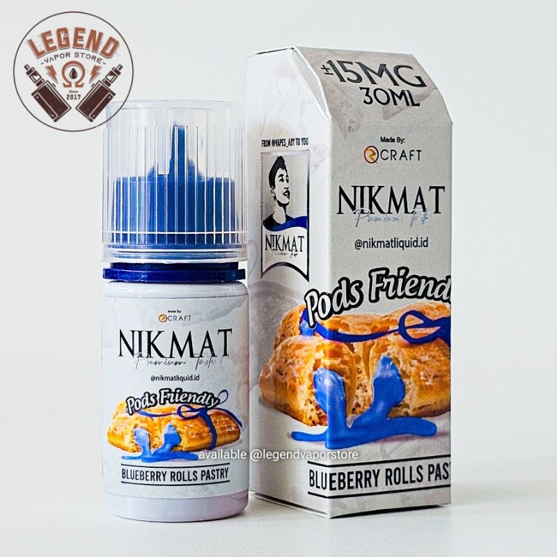 Jual SALT NIC - LIQUID NIKMAT V2 Blueberry Rolls Pastry 30ML 15MG ...