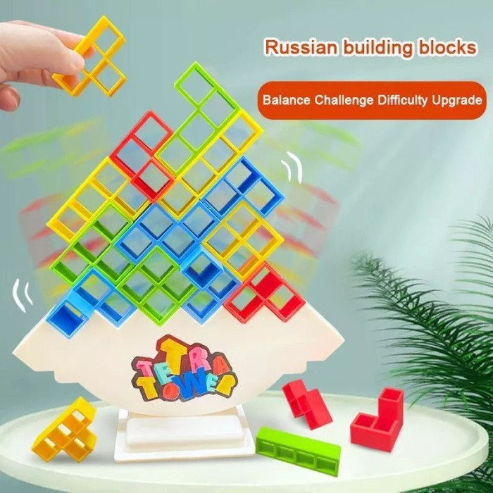 Jual Mainan Edukatif Anak Balancing Block Tetris Tetra Tower Games Fun ...