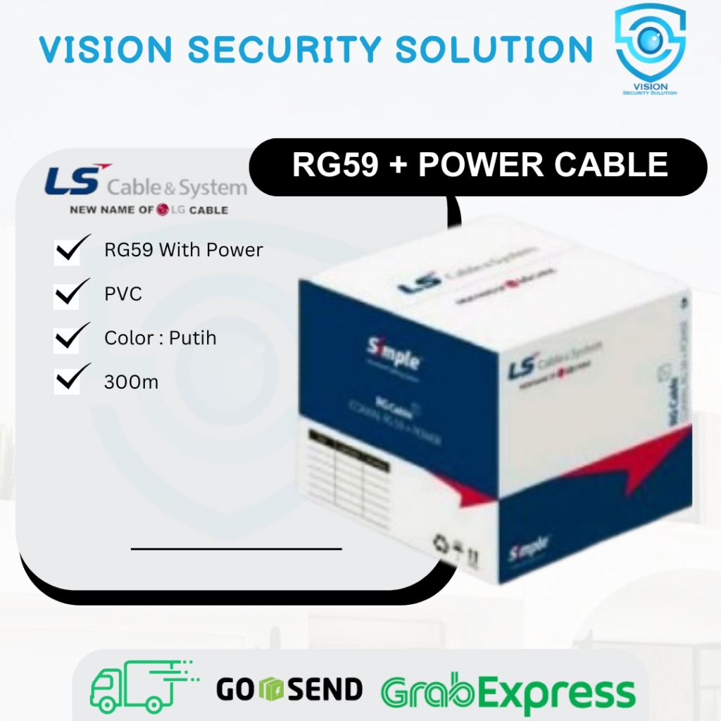 Jual Kabel Coaxial RG59 + Power CCTV LS by LG Cable Best Quality - 300M ...