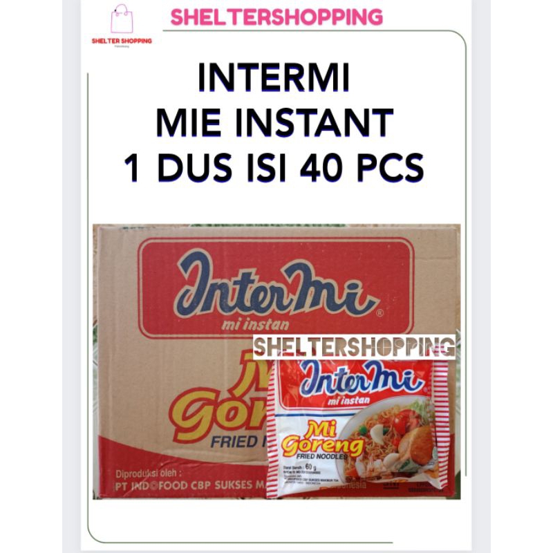 Jual (INSTANT & SAMEDAY) INTERMI Mie Goreng Instant Per Dus isi 40 Pcs ...