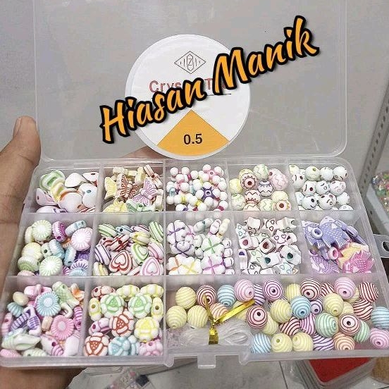 Jual 1 Box Mote 13 Sekat 13 Varian SJ free Tali Bahan menjahit Dan ...