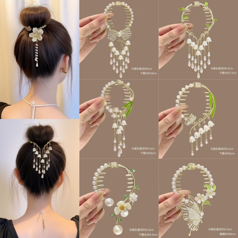 Jual Jepit Rambut Korea Premium Jedai Bunga Juntai Wanita Elegan High ...