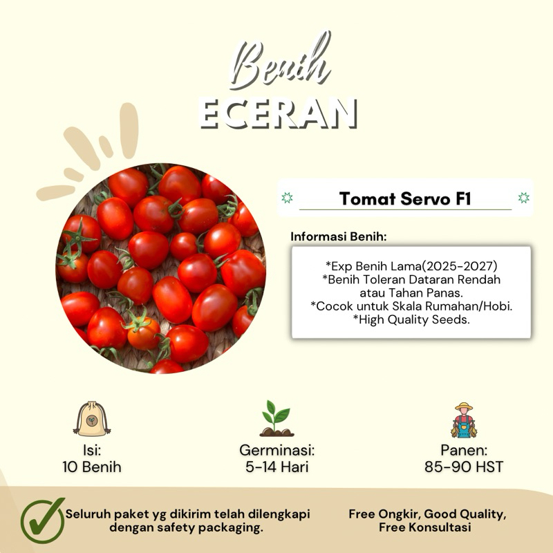 Jual 10 Benih Tomat SERVO F1 - Benih Eceran by Gardeningwither | Shopee ...