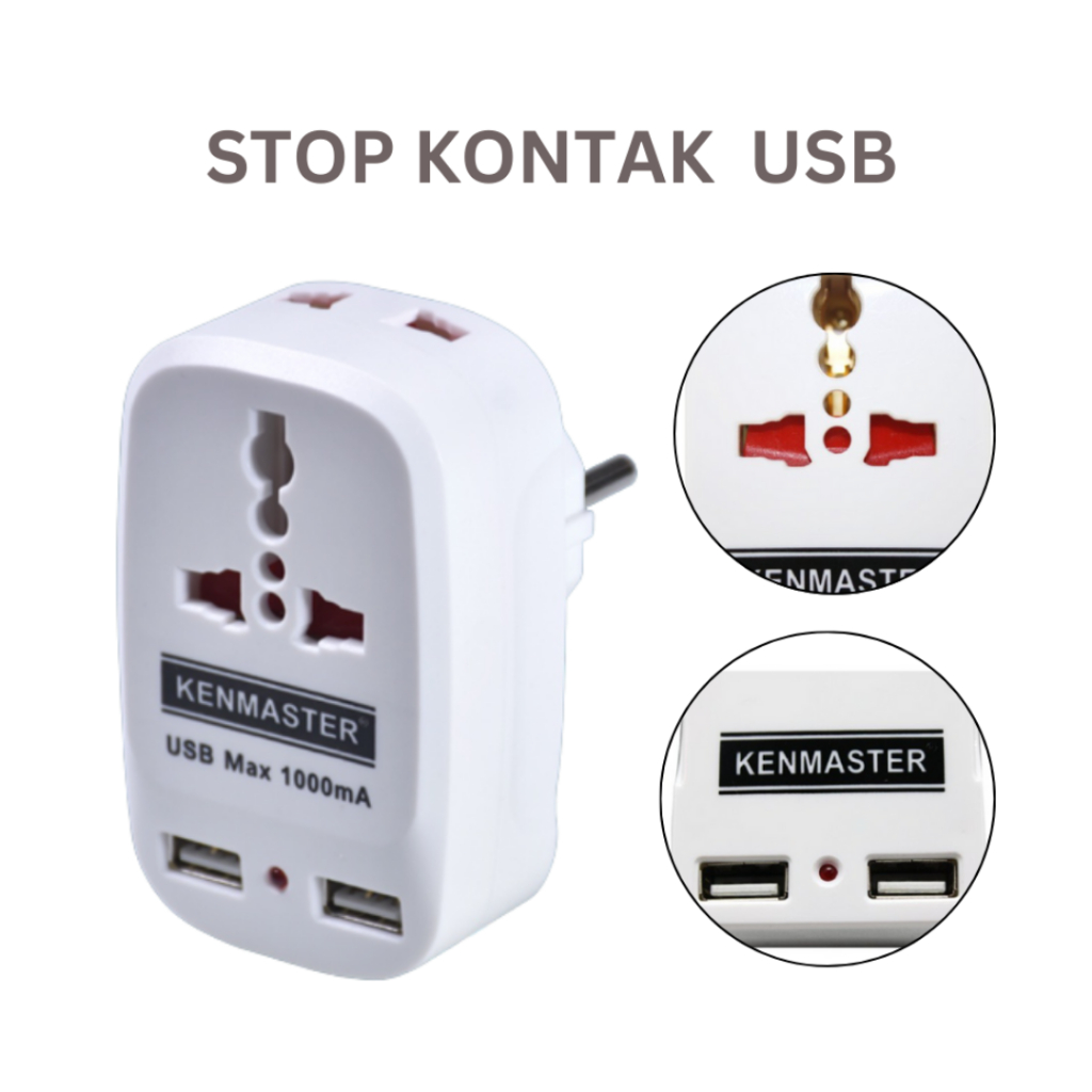 Jual Steker USB Kenmaster Stop Kontak USB Stop kontak Listrik | Shopee ...