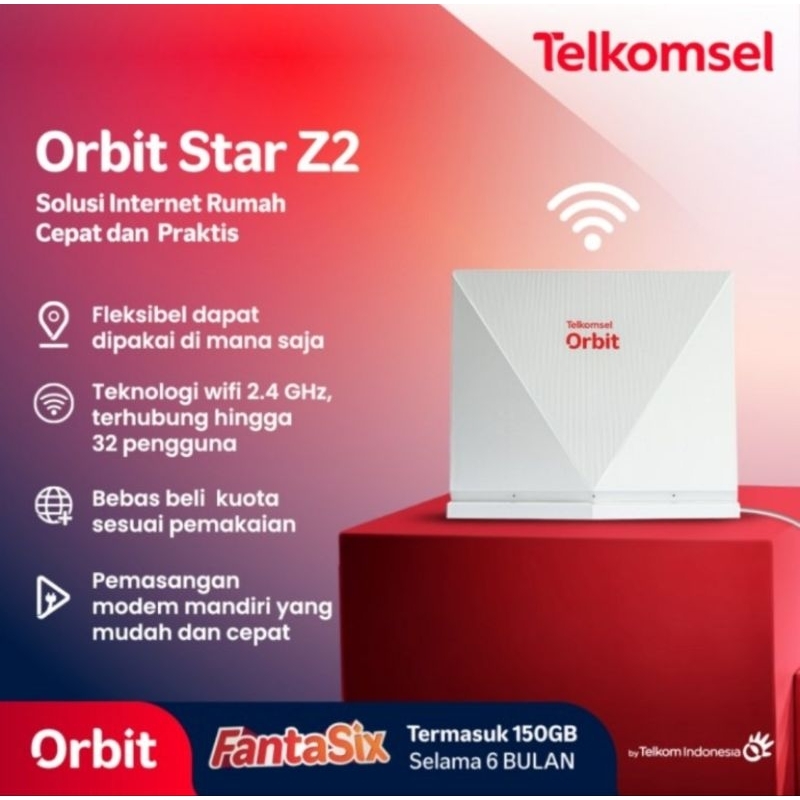 Jual Telkomsel Orbit Star Z2 Modem WiFi 4G High Speed Bonus Paket Data ...