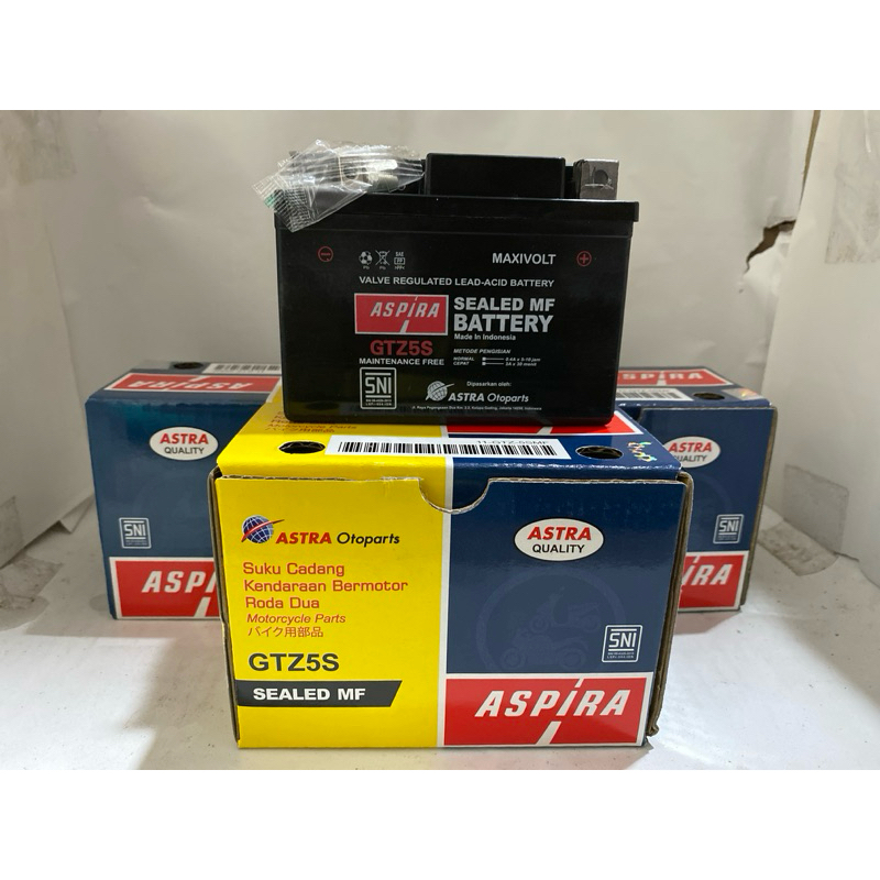Jual AKI MOTOR ASPIRA GTZ5S full kering 100% Original | Shopee Indonesia