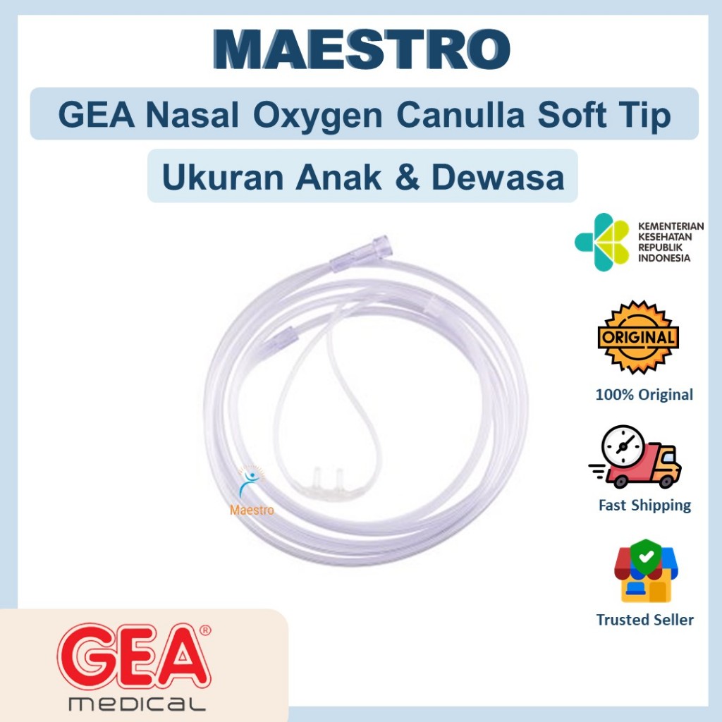 Jual Nasal Oxygen Cannula Soft Tip GEA Selang Oksigen Kanul Canula Anak ...