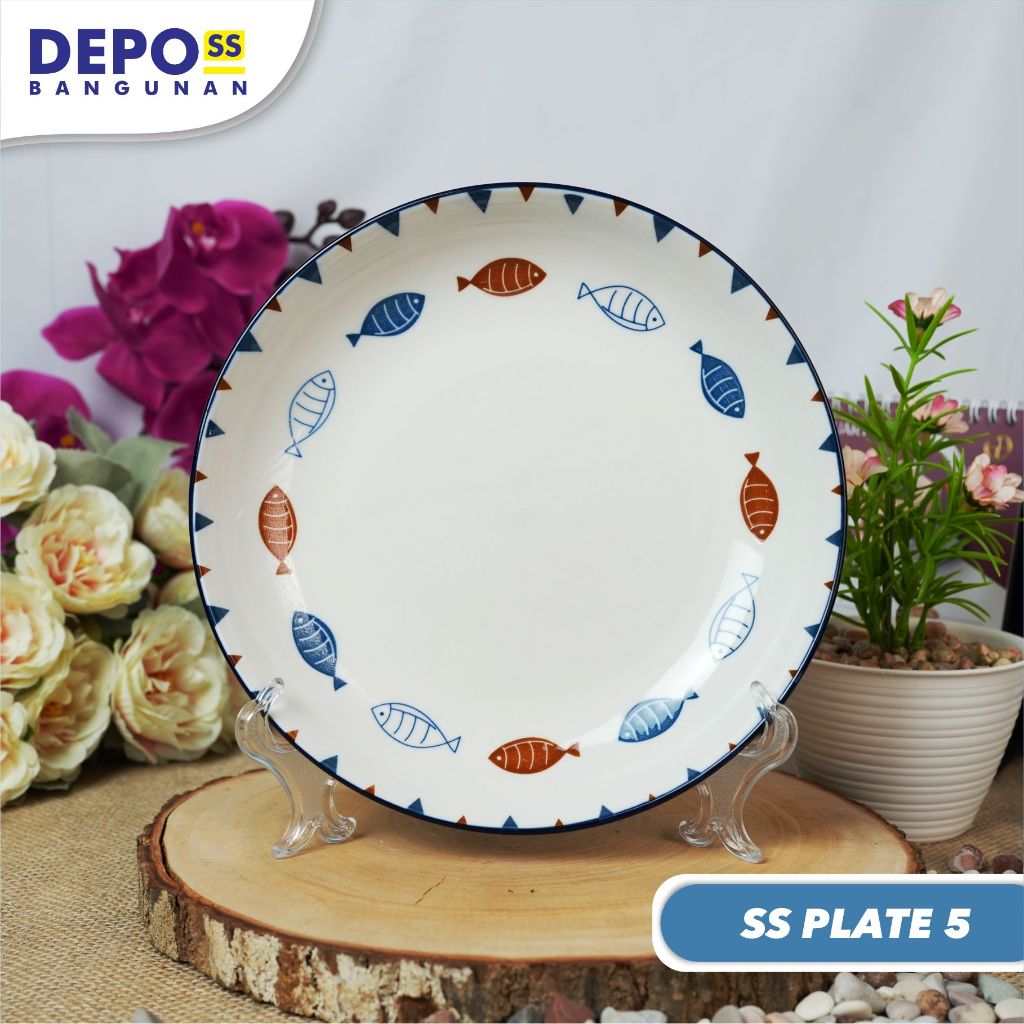 Jual Piring Keramik Motif Ikan SS Plate 5 Ukuran 20.3cm/Piring Keramik ...