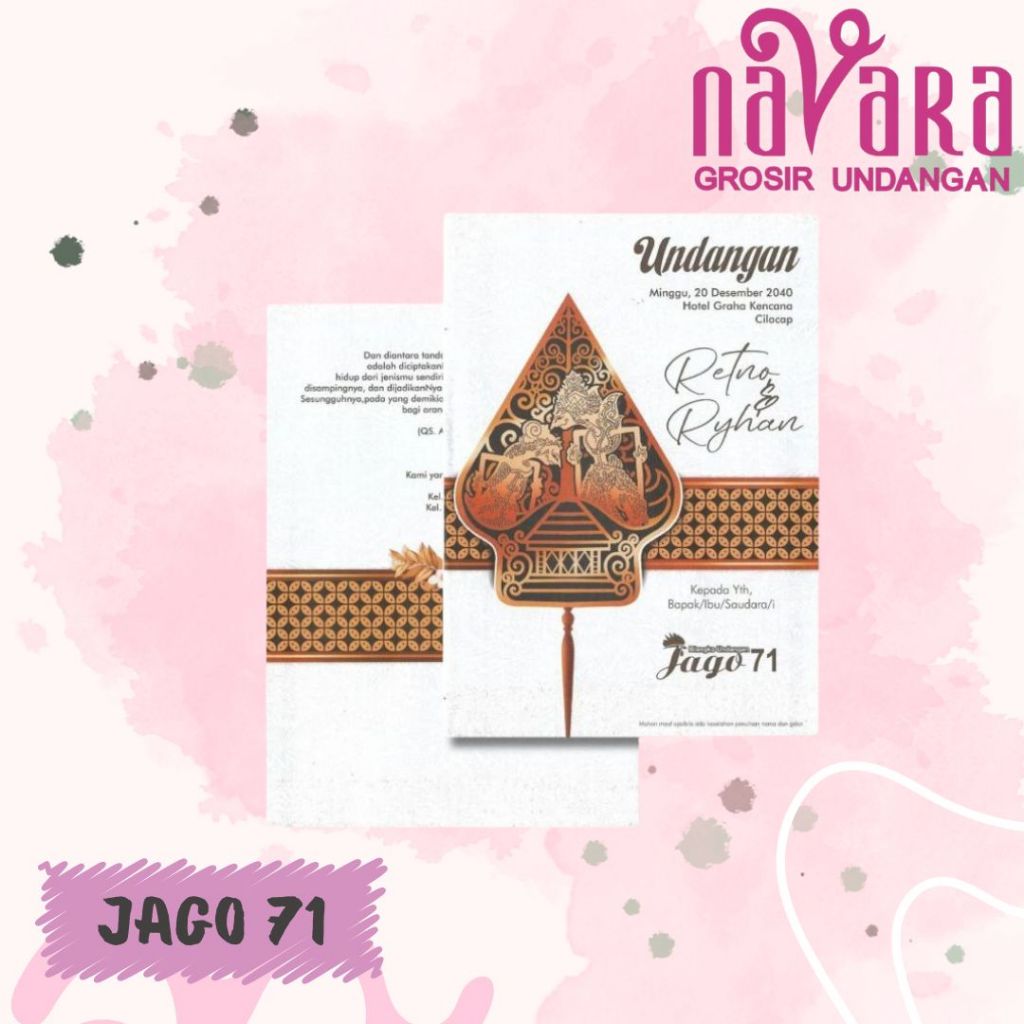 Jual Blangko undangan atau kertas undangan pernikahan merek JAGO 71 ...