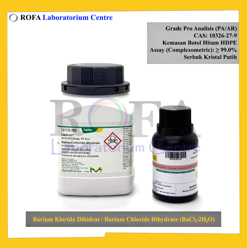 Jual Barium Klorida Dihidrat / Barium Chloride Dihydrate / BaCl2.2H2O ...