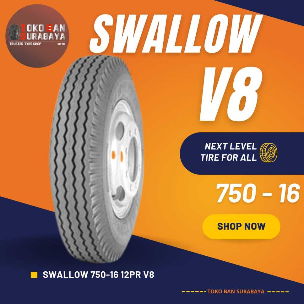 Jual Ban Truk Swallow 750-16 12PR 750/16 750R16 750 R16 R 16 12 PR V8 | Shopee Indonesia