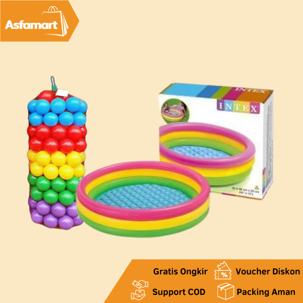 Jual Kolam Anak Intex Pelangi / Kolam Karet Intex /Kolam Renang intex ...