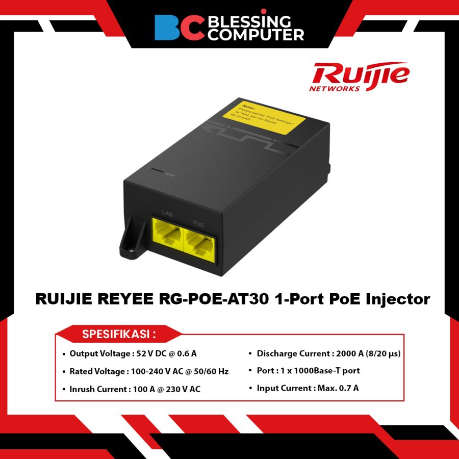 Jual RUIJIE REYEE RG-POE-AT30 1-Port PoE Injector | Shopee Indonesia