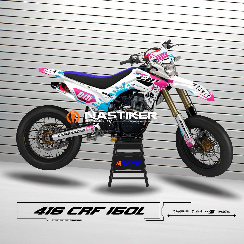 Jual decal kit crf 150l fulbody super glossy pink putih simple - decal ...