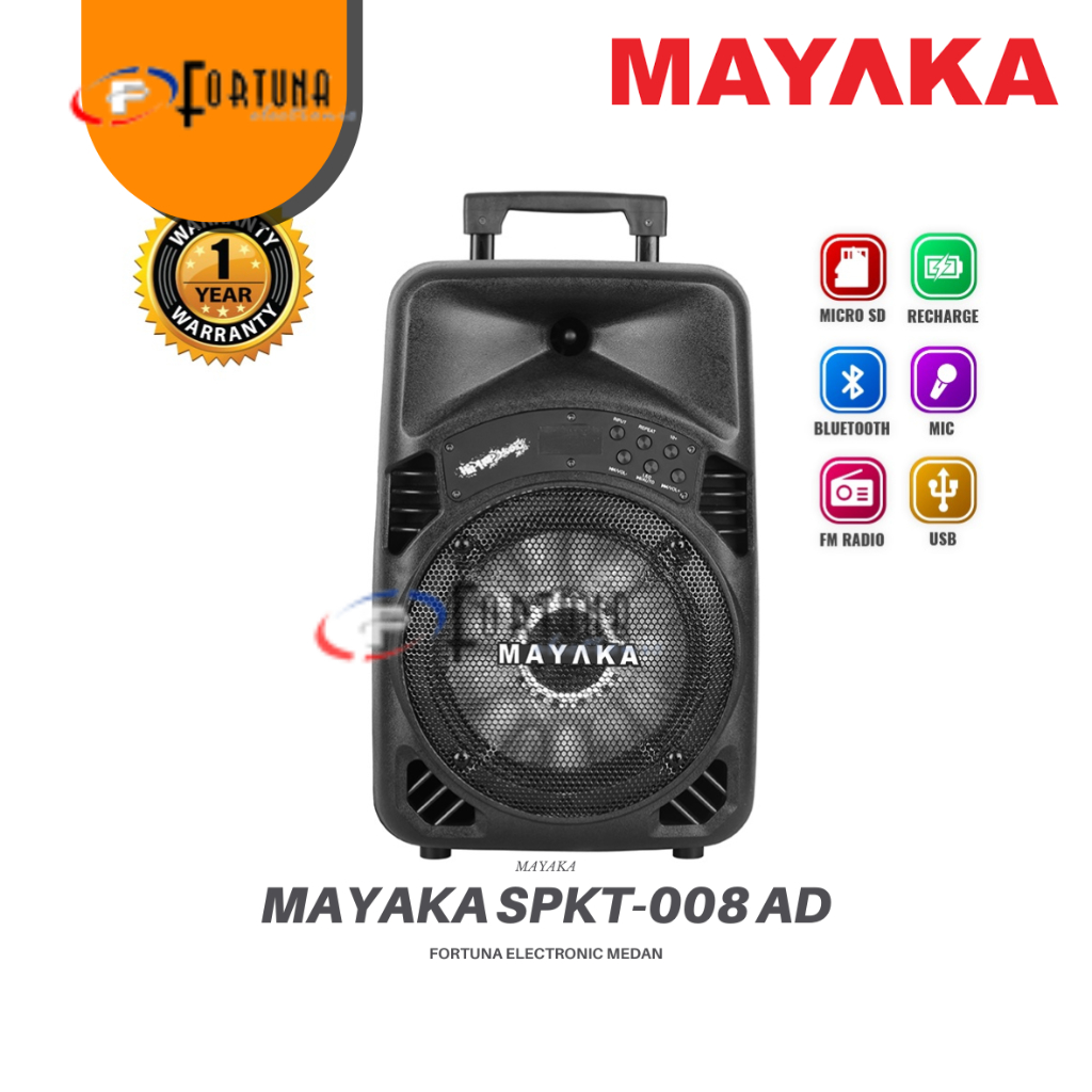 Jual MAYAKA SPKT-008 SPEAKER PORTABLE TROLLEY 8" BLUETOOTH + MIC (MEDAN ...