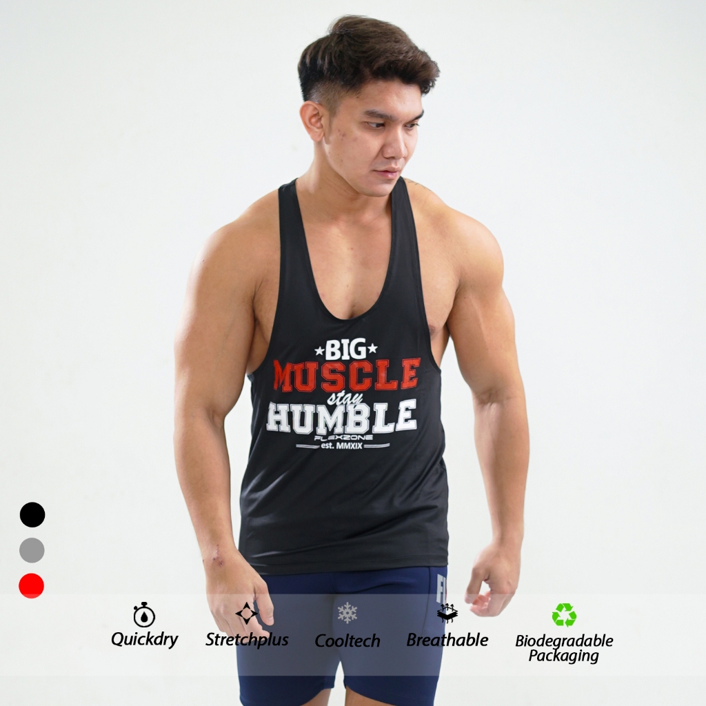 Jual Flexzone Stringer Gym Big Muscle series FSS-042 Singlet Fitnes ...