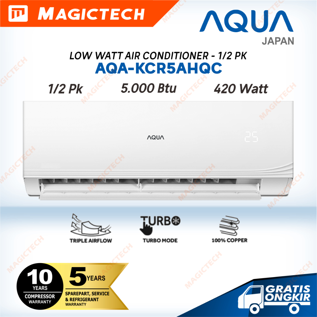 Jual AC AQUA LOW WATT 1/2 PK (0,5 PK) AQA-KCR5AHQC R32 | Shopee Indonesia