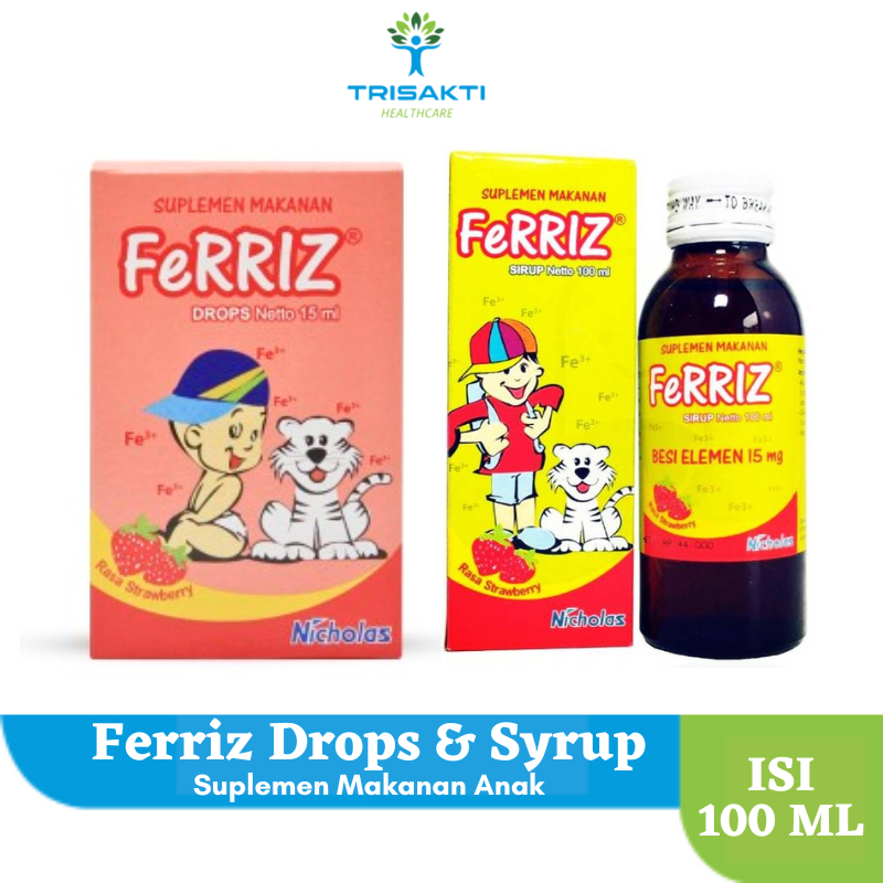 Jual FERRIZ DROP 15 ML / SIRUP 100 ML SUPLEMEN BAYI DAN ANAK MULTI ...