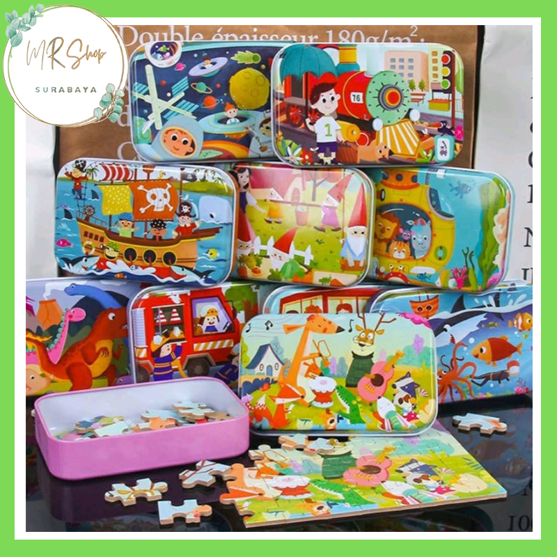 Jual Mainan Edukasi Montessori Anak Puzzle Kayu isi 60 pcs Puzzle ...