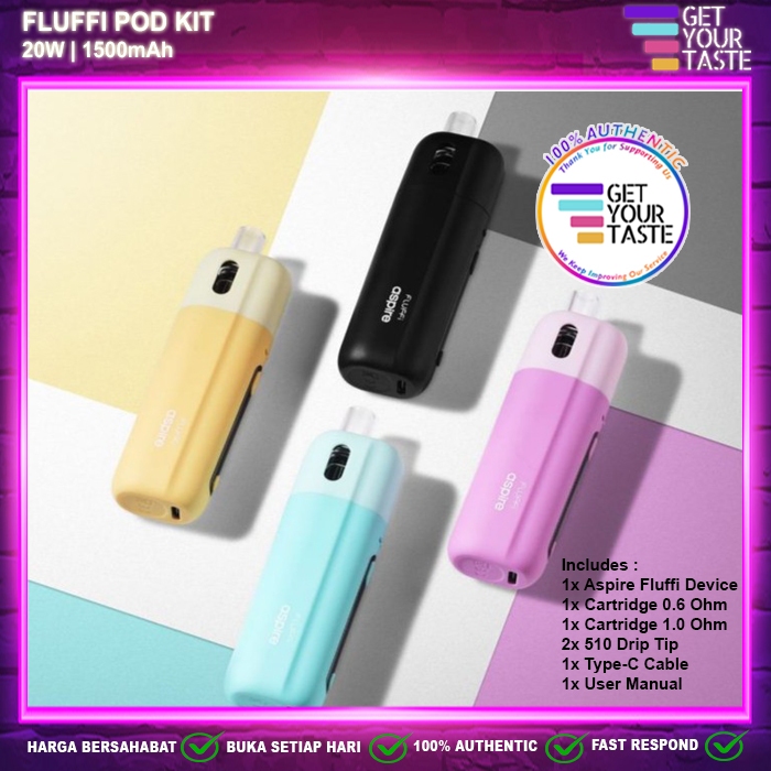 Jual FLUFFI 20W 1500mAh Pod Kit Authentic by Aspire Indonesia | Shopee ...