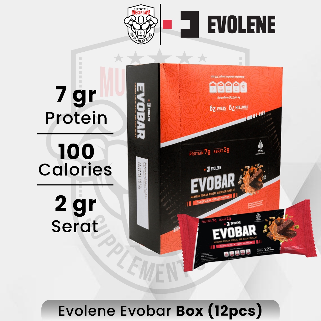 Jual Evolene Evobar Protein Bar 1 Box | Shopee Indonesia