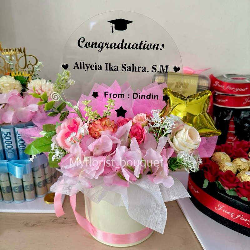 Jual [Terima Dadakan] Bunga Papan Akrilik Custom | Buket Bunga Acrylic ...