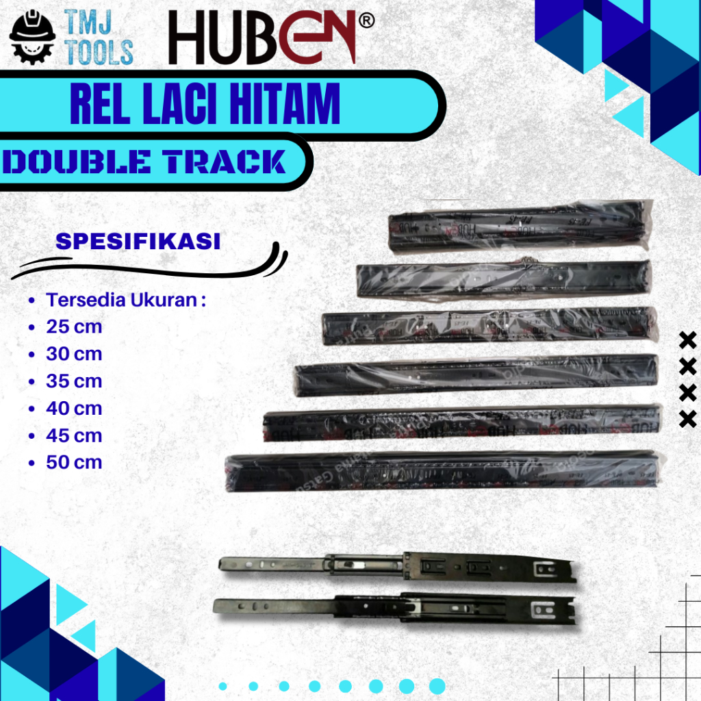Jual Huben Rel Laci Sliding 50 Cm Double Track Bahan Besi Relling Dobel ...