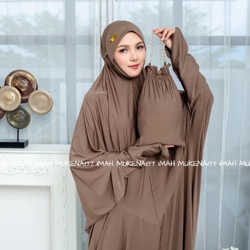 Jual Mukena Terusan Jersey Premium Penutup dagu Khadijah Mukenah ...