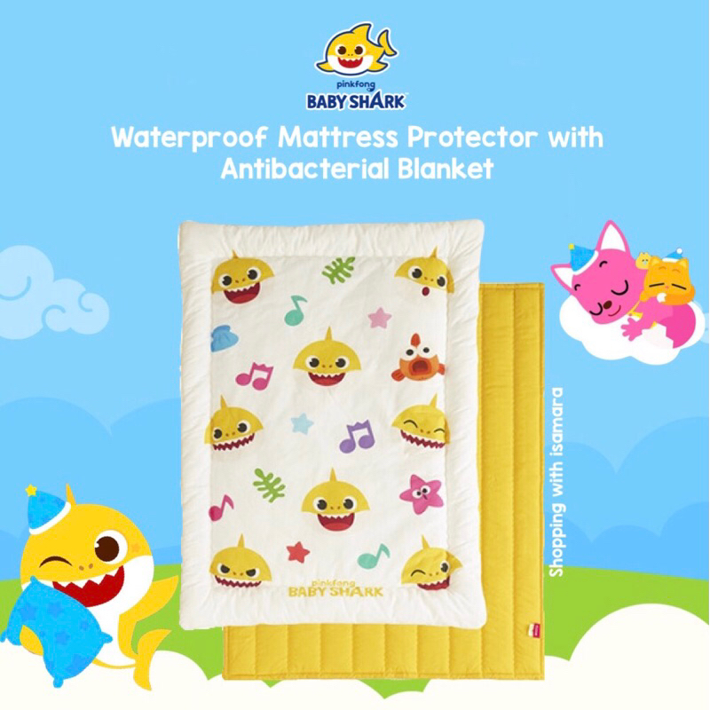 Jual Pinkfong Baby Shark Waterproof Mattress Protector with ...