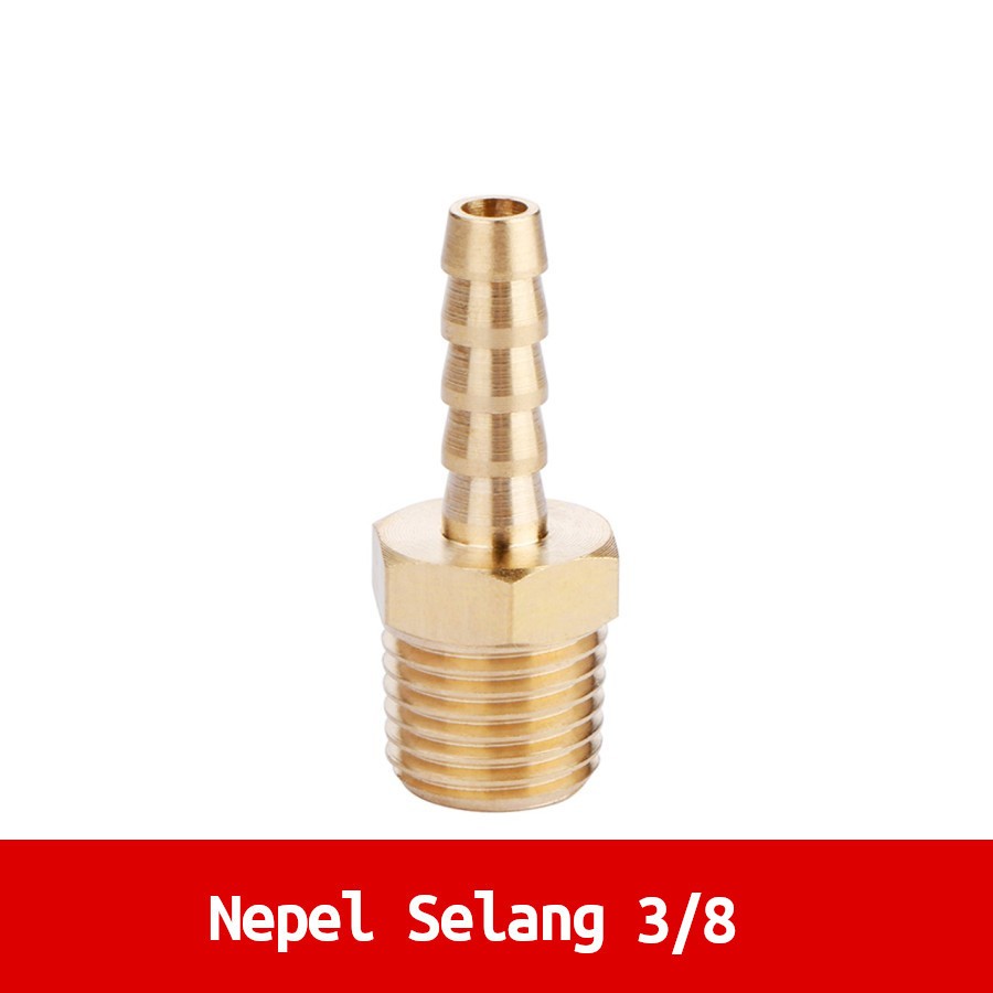 Jual Hose Nepel Selang Kuningan Drat Luar Male Cowok 3/8" | Shopee ...