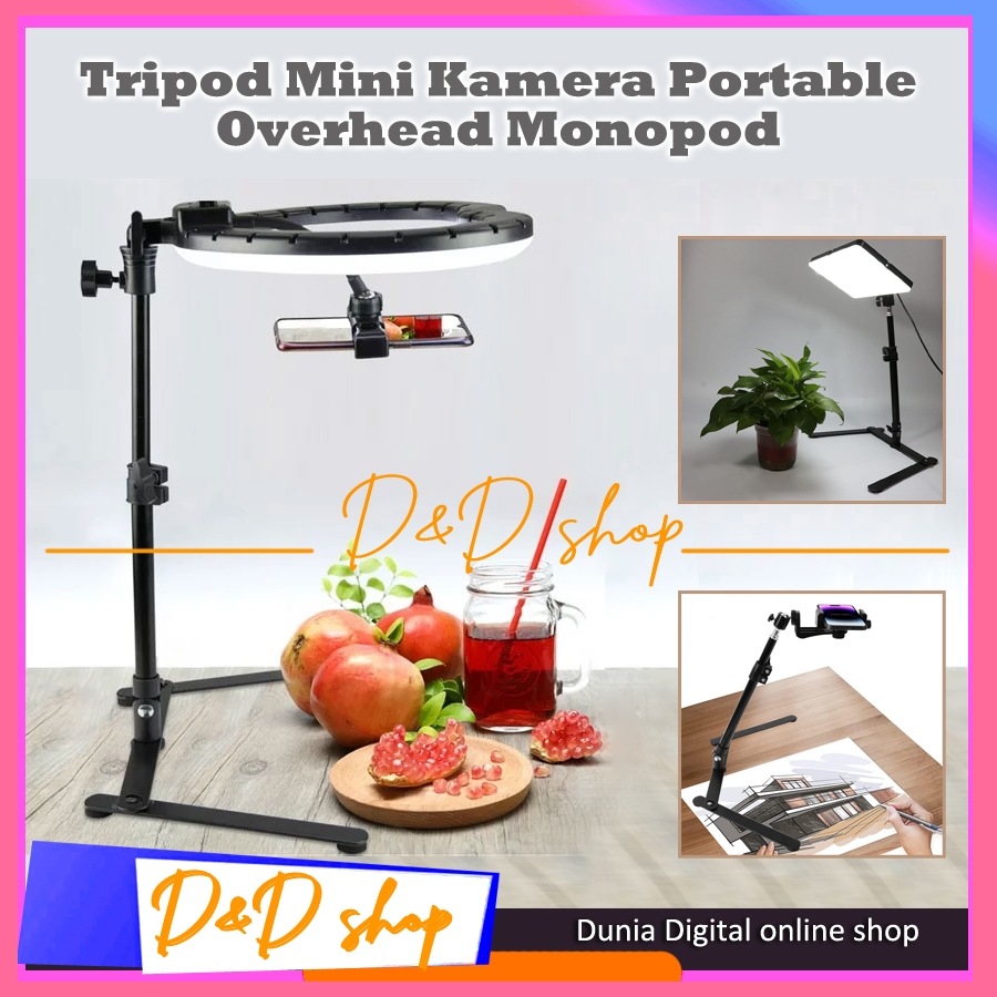 Jual Tripod Mini Kamera Portable Overhead Monopod untuk LAMPU LED HP ...