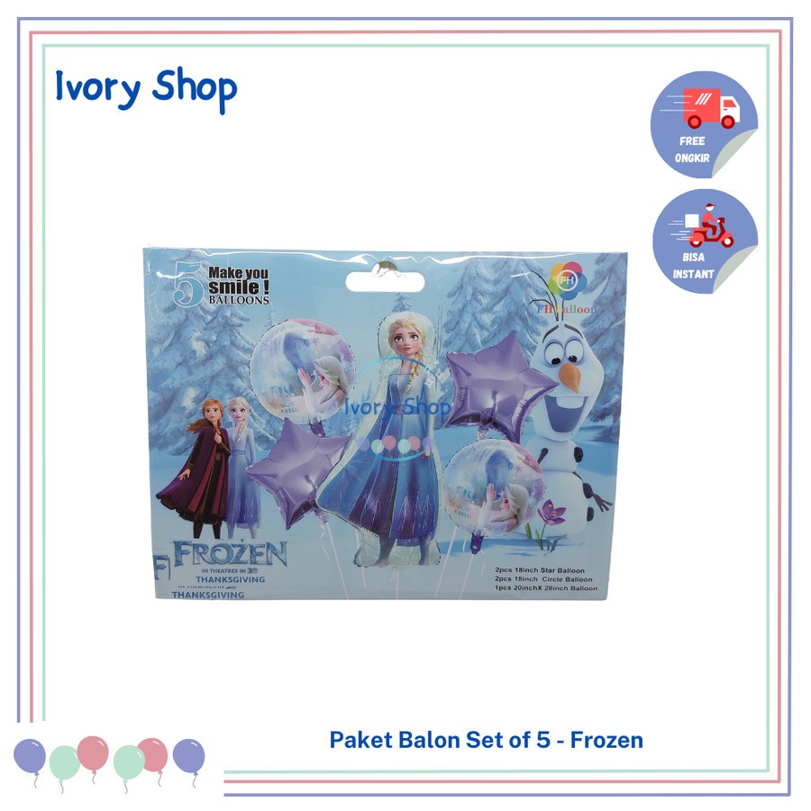 Jual Balon Foil Set isi 5 Karakter Disney Princess Snow White Kelinci ...