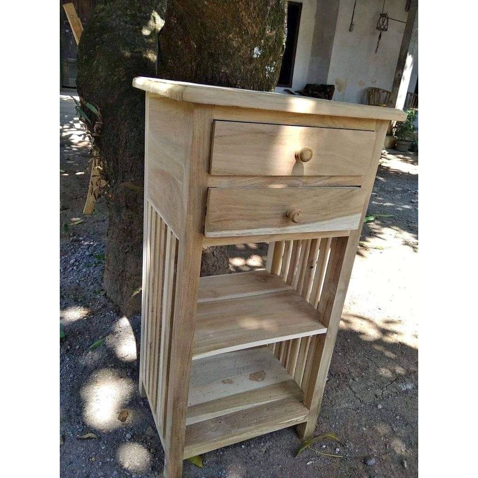 Jual meja dispenser kayu / meja sudut ruangan | Shopee Indonesia