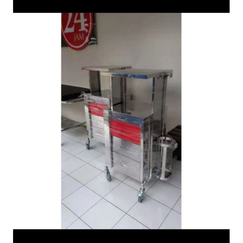 Jual Trolley Emergency ( Stainless ) Trolley Darurat Medis Rumah Sakit | Shopee Indonesia