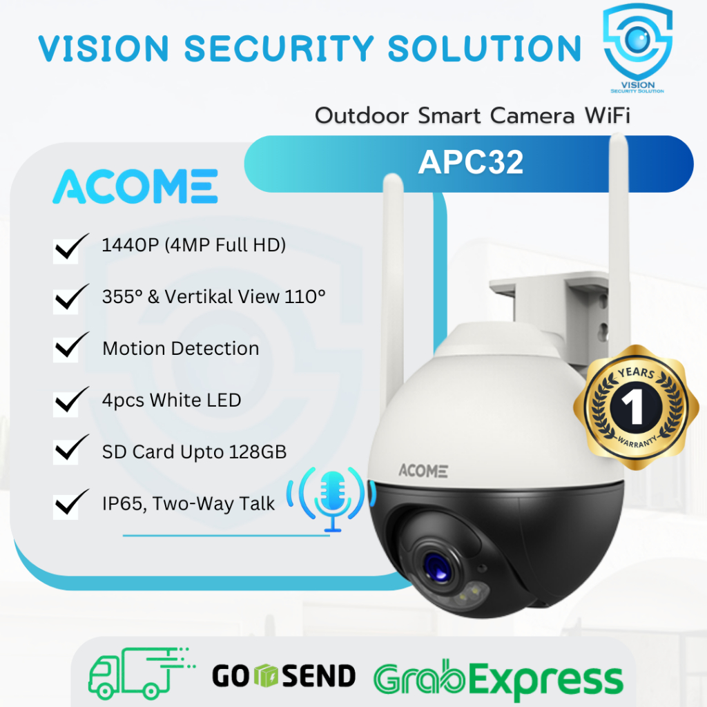 Jual Acome APC32 4MP Smart Camera CCTV Outdoor WiFi Camera Two Way Talk ...