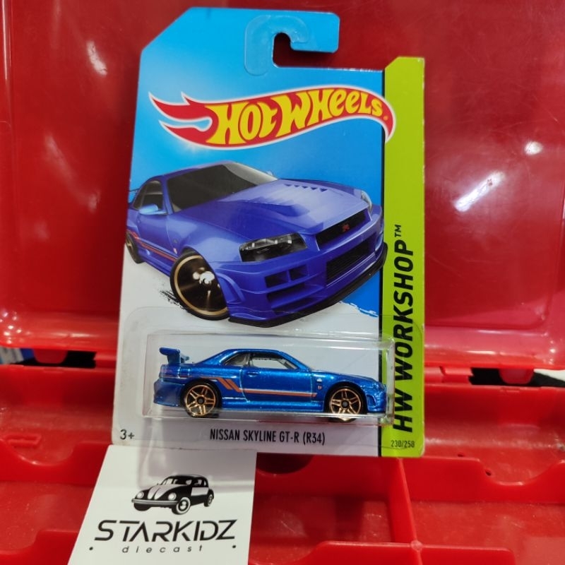 Jual Hotwheels Nissan Skyline GT-R R34 Biru | Shopee Indonesia