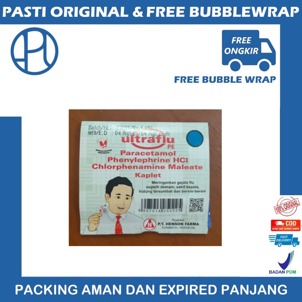Jual ULTRAFLU STRIP ISI 4 KAPLET OBAT FLU DEMAM PUSING PILEK | Shopee ...