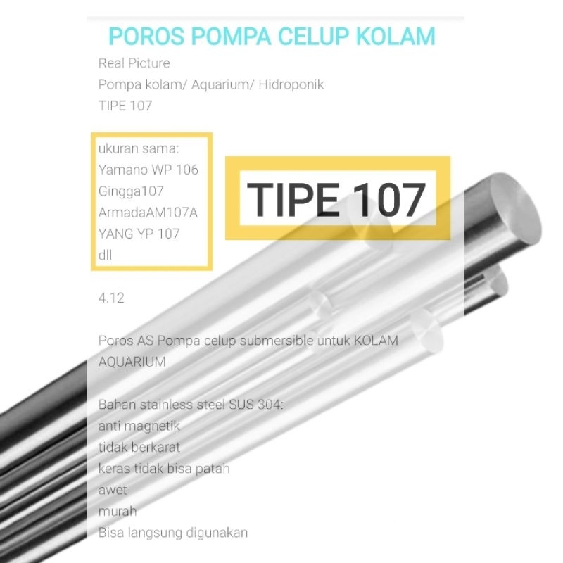 Jual POROS AS Pompa celup Armada AM 107 A 4mm kolam aquarium hidroponik ...